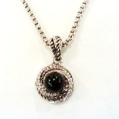 China (N-48) Designer Jewelry 925 Silver Black Cubic Zircon Pendant Necklace 18 inches for sale