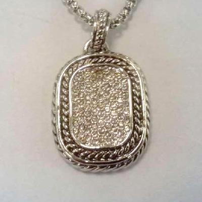 China (N-81) New Women's Jewelry Pave Rhinestone Cubic Zircon Pendant Necklace for sale