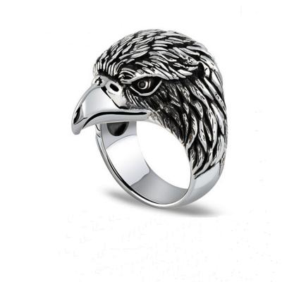 China Men's Sterling Silver Vintage Animal Series Eagle Head Ring (042941) for sale