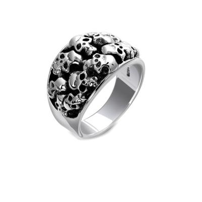 China Thai Vintage Sterling Silver Skeleton Skull Men's Band Ring (R6030808) for sale