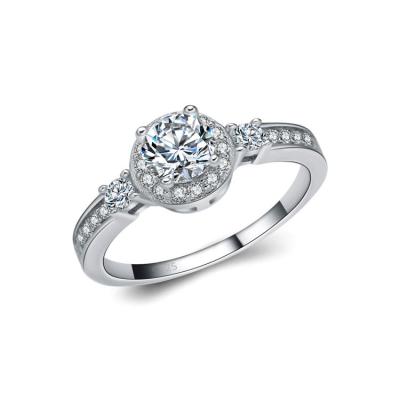 China Sterling Silver Clear Cubic Zirconia Wedding Ring (RE109) for sale