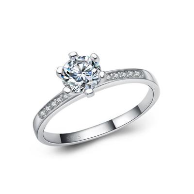 China Women Brilliant Cubic Zircon Sterling Silver Engagement Ring (RE118) for sale