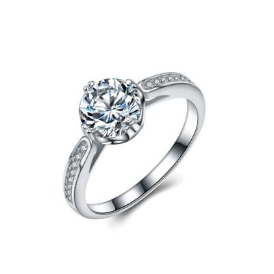 China Sterling Silver Brilliant Cubic Zircon Wedding Engagement Ring (RE585) for sale