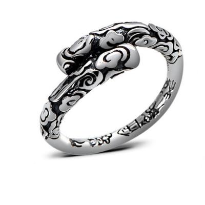 China Retro Sterling Silver Ring Vintage Golden Cudgel Adjustable Band Ring(XH054454W) for sale