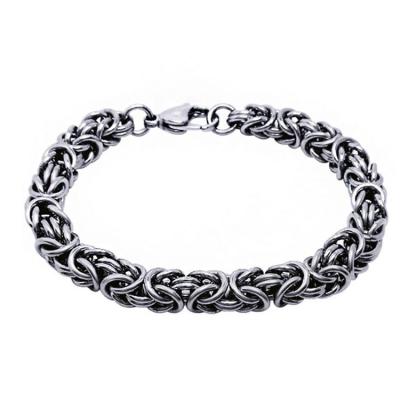 China Men's and Women's Titanium Stainless Steel 8mm Byzantine Chain Bracelet (JCE367) for sale
