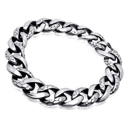 China Men's Titanium Stainless Steel Curb Chain Link Bracelet 8 Inches (JCE168) for sale