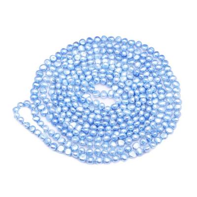 China Purple 7-8mm Freshwater Cultured Baroque Shape Pearls Necklace 100 Inches(FN08281BLUE) for sale