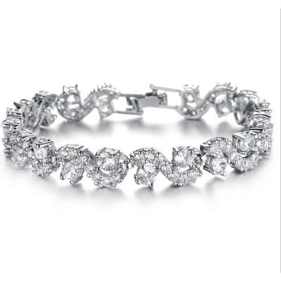 China Platinum Plated Clear Cubic Zirconia Tennis Bracelet for Women Jewelry (JDS931WHITE) for sale