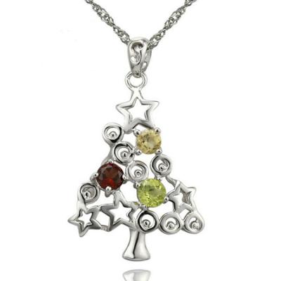 China 925 Silver Chain Christmas Tree Pendant Necklace(N12282) for sale