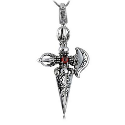 China Men's Jewelry Vintage Sword 925 Silver Amulet Pendant Necklace (N046031W) for sale