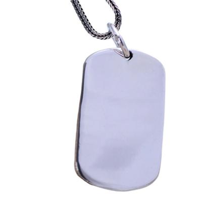 China Sterling Silver Dog Tag Necklace Wheat Chain for Women and Men (N052777) for sale