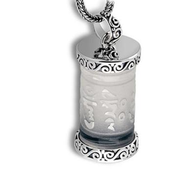 China Women's and Men's 925 Sterling Silver Chain with Clear Cubic Zirconia Buddhism Amulet Necklace(N6030802C) for sale