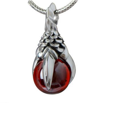 China Vintage Thailand Sterling Silver Dragon Claw Garnet Pendant Necklace for Men for Women(N6030810) for sale
