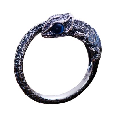 China Womens and Mens Chameleon Retro Sterling Silver Ring(XH056032WBLUE) for sale
