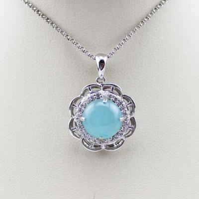China Sterling Silver Blue Cubic Zirconia Pendant Jewelry (FP004) for sale