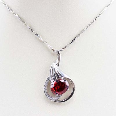 China Women Jewelry 8mm x10mm Garnet Cubic Zircon Pendant Necklace (P36 ) for sale