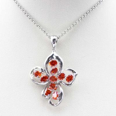 China 925 Silver Red Cubic Zircon Pendant Necklace (PSJ0227) for sale