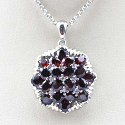 China Women Jewelry 925 Silver   Red Cubic Zirconia Charm Pendant(PSJ0236) for sale