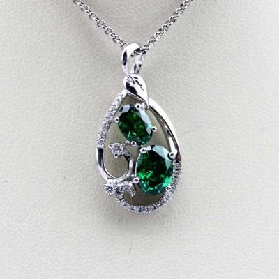 China Fashion Sterling Silver Pendant with Green Cubic Zirconia (PSJ0386) for sale