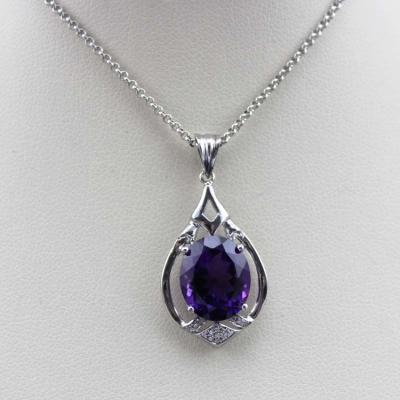 China Sterling Silver Jewelry 10mmx12mm Red Cubic Zircon Pendant (PSJ0396) for sale
