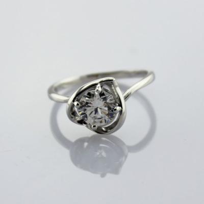 China Jewelry 925 Silver Engagement Ring with 6mm Heart Shape CZ Diamonds Ring(F17) for sale