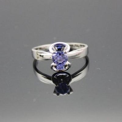 China 925 Silver Roud Purple Cubic zirconia Engagement Ring (F21) for sale