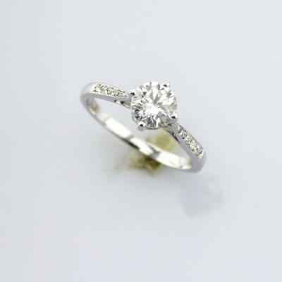 China White Gold Plated Cubic Zirconia 925 Silver Engagement Ring(F37) for sale
