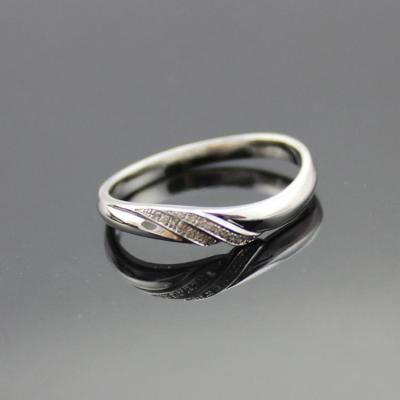 China White Gold Plated 925 Sterling Silver Engagement Ring with Clear Cubic Zirconia(F87) for sale