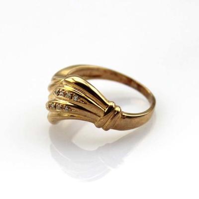 China Designer Jewelry 925 Silver Ring Pave Rhinestone Ring with Rose Gold (FR075) for sale
