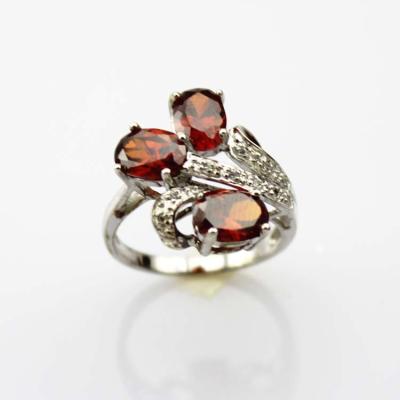 China Fashion Jewelry 925 Silver Ring with Cubic Zircon Three Stones Ring(R0098) for sale