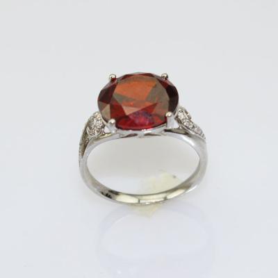 China 925 Silver with 12mm Round   Cubic Zirconia Garnet  Ring(R152) for sale