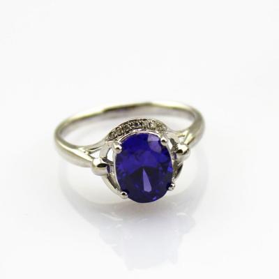 China White Gold Plated 925 Silver Ring  7mmx9mm  Cubic Zircon Amethyst Ring(R163) for sale