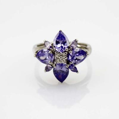 China 925 Silver Amethyst Cubic Zircon Women Ring ( R211) for sale
