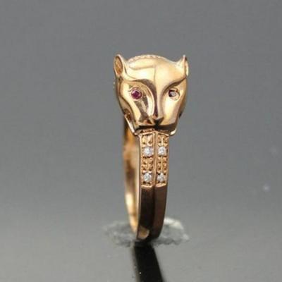 China Designer Jewelry Animal Styles 18K Rose Gold Plated 925 Silver Ring (R222) for sale
