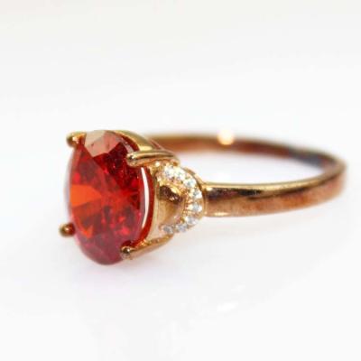 China Rose Gold Plated Sterling Silver Red Cubic Zircon Ring (R251) for sale