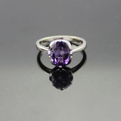 China 925 Silver Jewelry 7mmx9mm Oval Amethyst  Cubic Zirconia Ring (R279) for sale