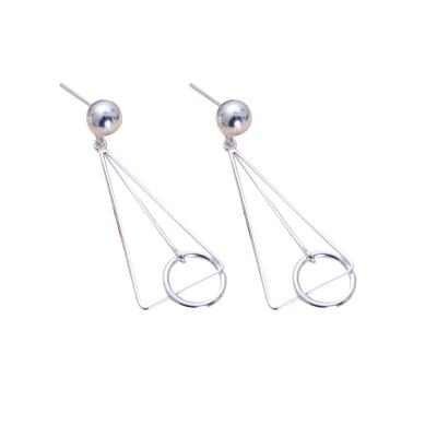 China Women Korea Fashion Deometric Drawing 925 Sterling Silver Drop Dangle Earrings (058000) for sale