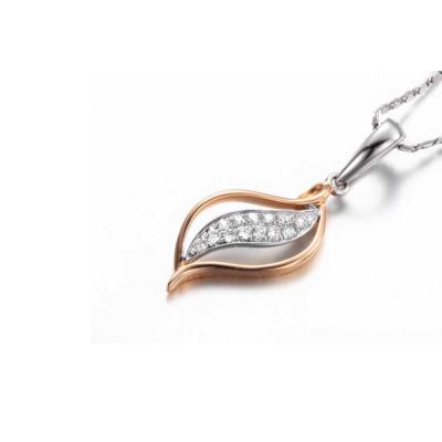 China White Rose Gold Two Tone Classic Pendant Necklace for Women Gift (GDN009) for sale