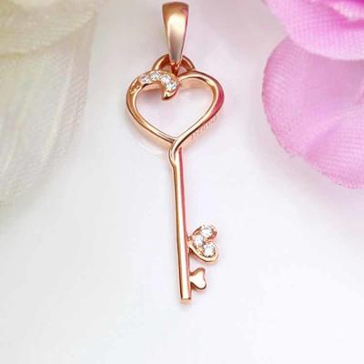 China 18K Rose Gold White Gold Yellow Gold Key Pendant with Diamonds (GDN014) for sale