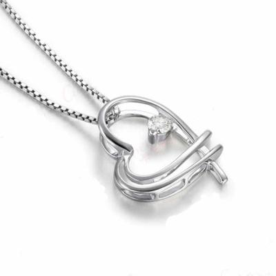 China Women White Gold with Diamonds Love Heart Pendant Necklace (GDN015) for sale