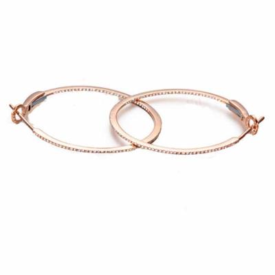 China 18K Rose Gold 0.33 carat Diamonds Hoop Earrings for Women Gift  (GDE017) for sale