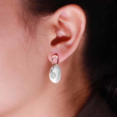 China New Design Daimonds Rose Gold White Gold Two Tone Dangle Earrings(GDE018) for sale