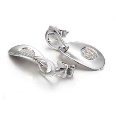 China 18K White Gold Oval Link Pendant with Diamonds Dangle Earrings (GDE020) for sale