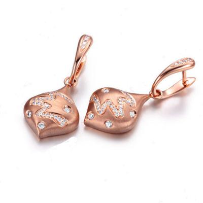 China New Designs 18K Rose Gold Daimonds Dangle Women Earrings (GDE025) for sale