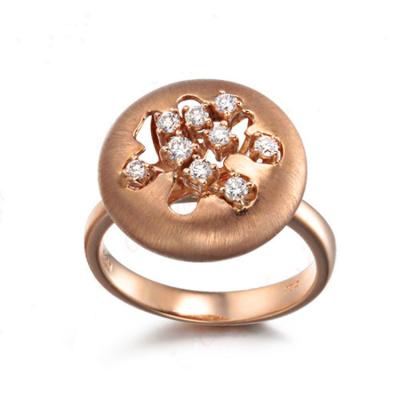 China 18K Rose Gold Daimonds Fastener Shape Wedding Ring for Women Gift  (GDR006) for sale