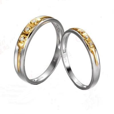 China 18K White Gold Yellow Gold Diamonds Wedding  Couple Ring  (GDR010) for sale