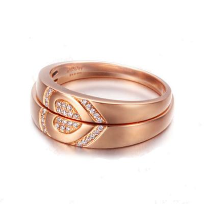 China 18K Rose Gold Diamonds  Couple Wedding Ring (GDR012) for sale