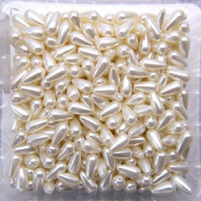 China High Quality ABS Plastic Bead 6mmx12mm Drop Imitation Cream Pearls for  DIY Handiwork for sale