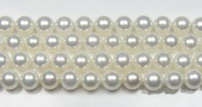 China Whtie Color  6mm Round Shell Imitation Pearls Strand 16 inches for DIY Handmade for sale