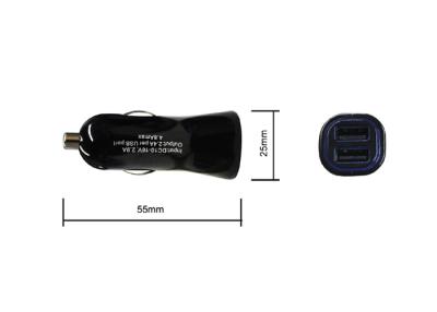 Cina il caricatore di viaggio di USB dell'automobile 24W, doppia porta nera 4.8A digiuna caricatore in vendita
